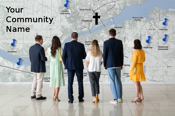 Custom Church Map Mural Laminated – Customaps